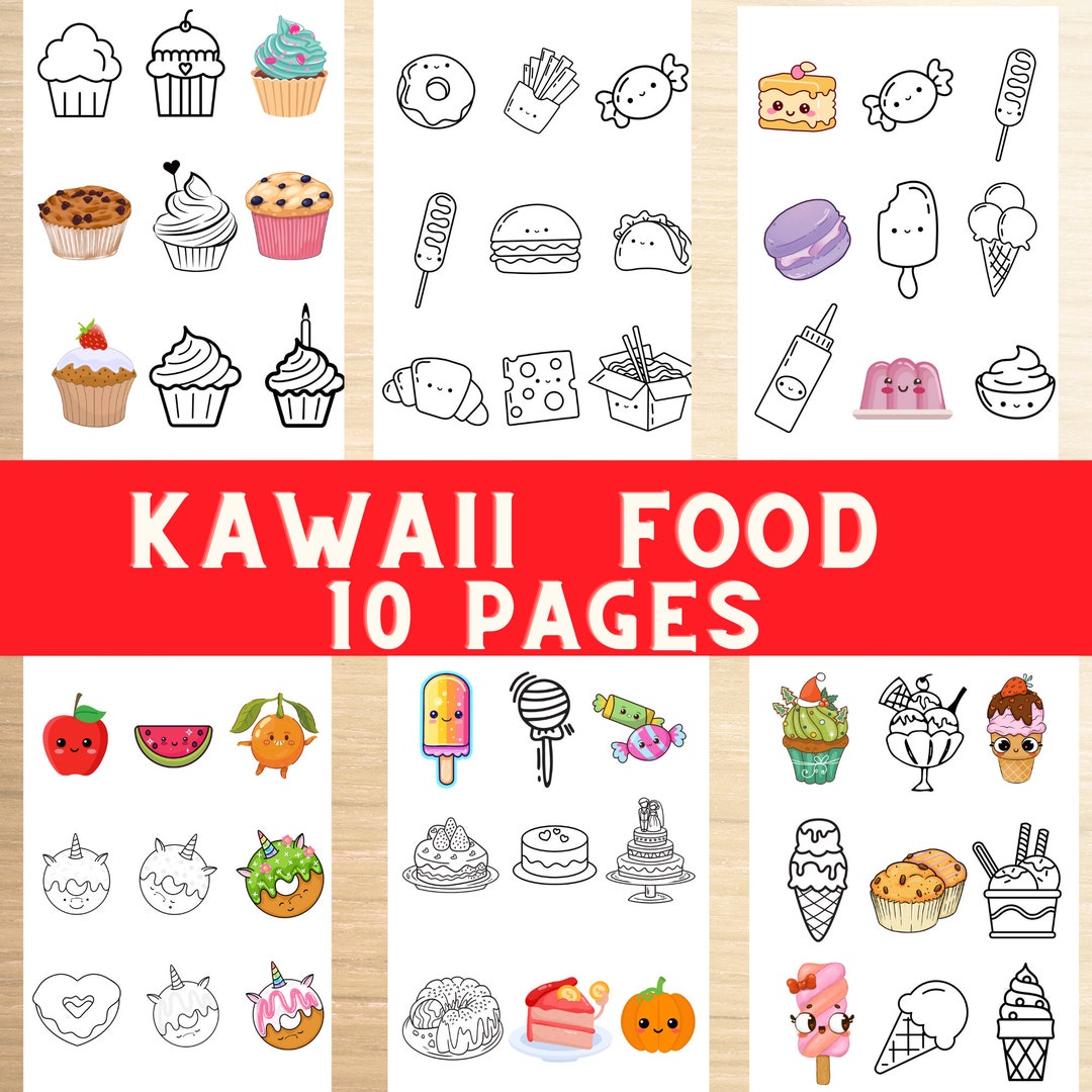 Coloring Food Pages Kids, Cupcake, Cake, Ice Cream, Chupa Chups ...