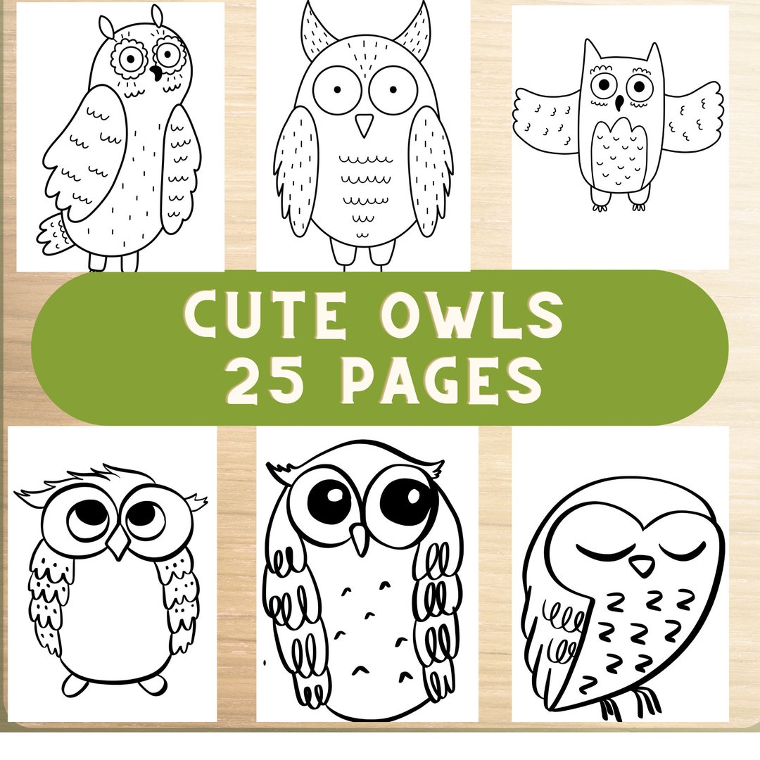 Cute Owl Coloring Pages, Adorable Owl Drawings to Color, Printable Owl ...