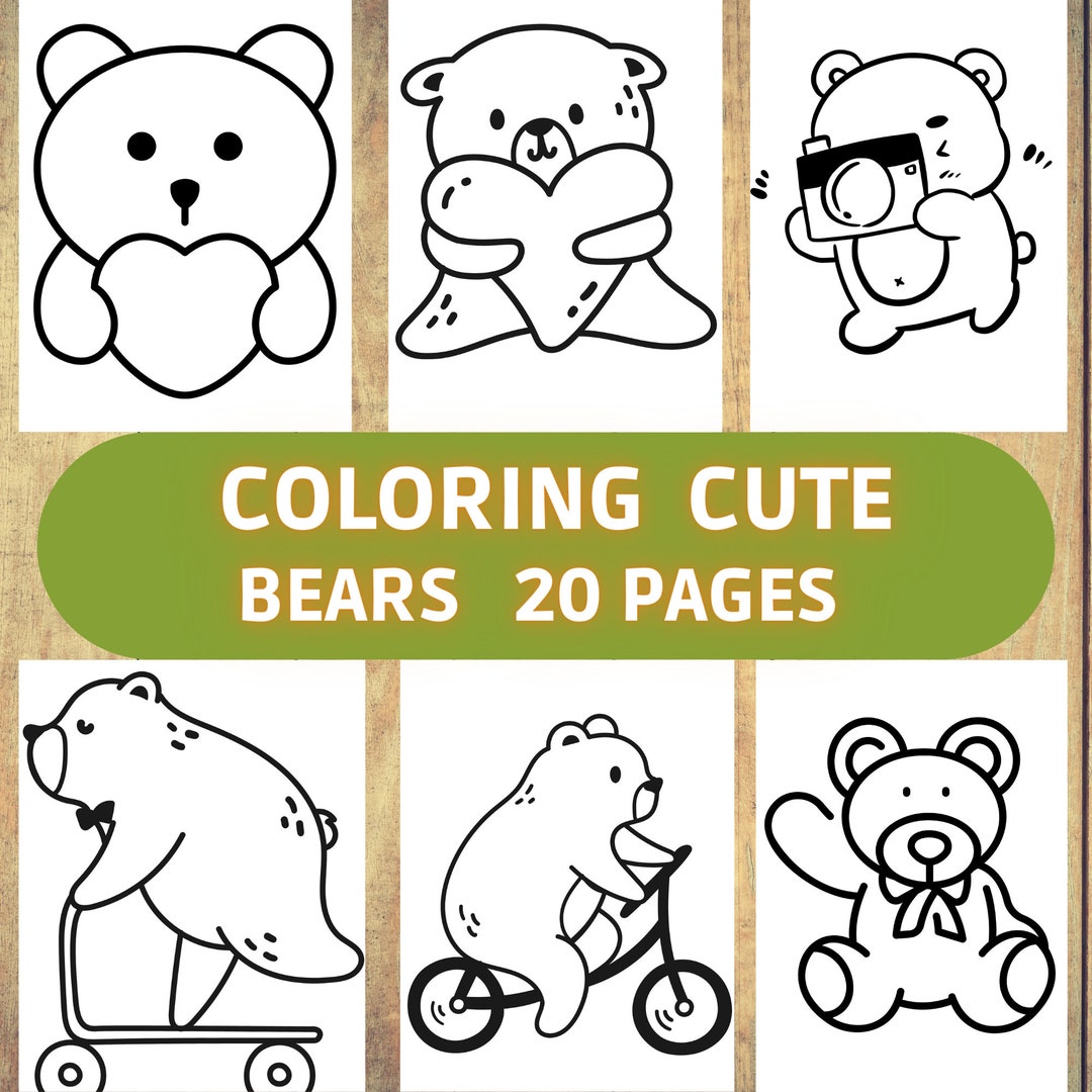 Animals Coloring Pages, Cute Bears, Animals Coloring Book, Children ...