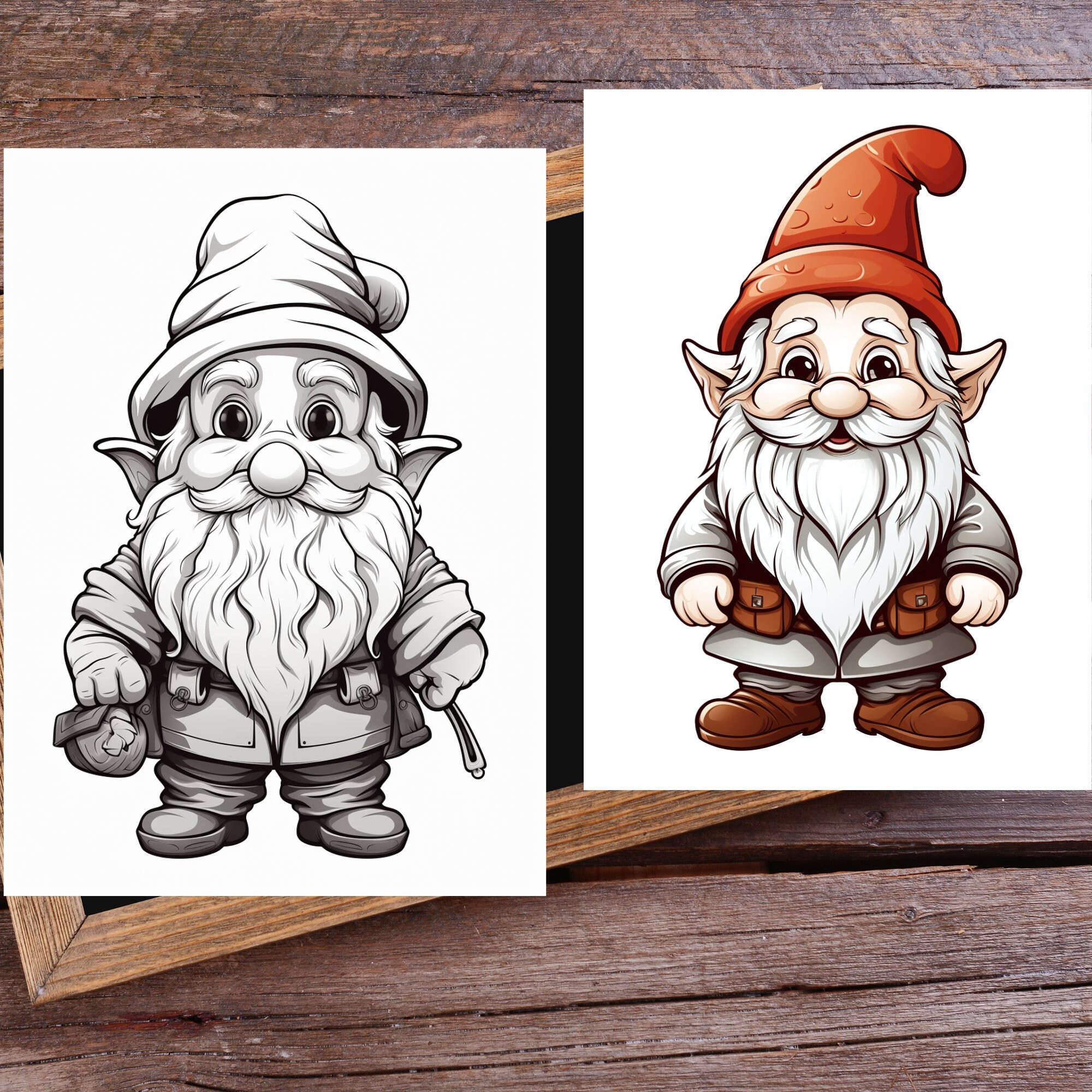 Gnomes Coloring Pages, Relax Activity, Gnomes Coloring Book, Cute ...