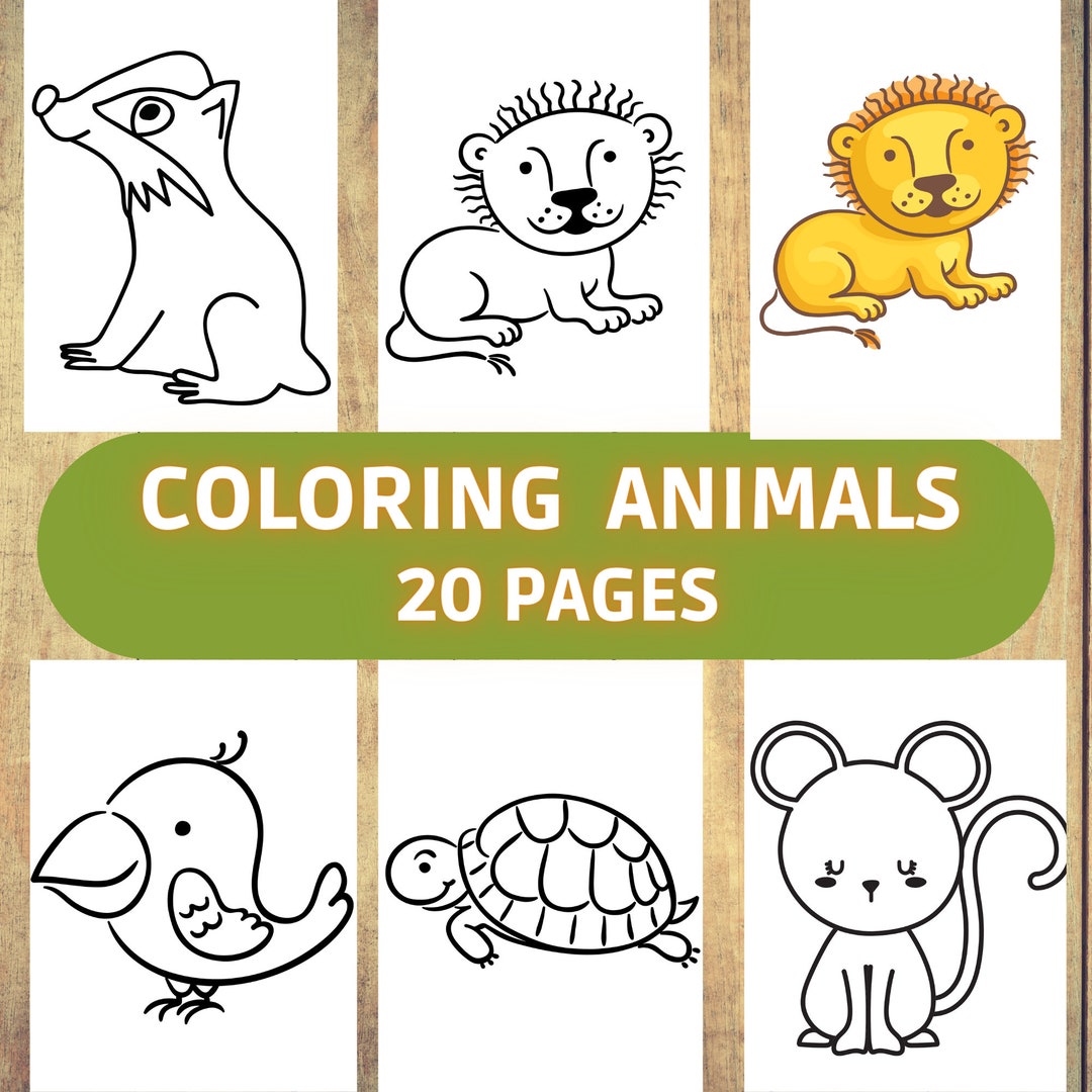 Animals Coloring Pages, Simple Design, Printable Animals Drawing ...