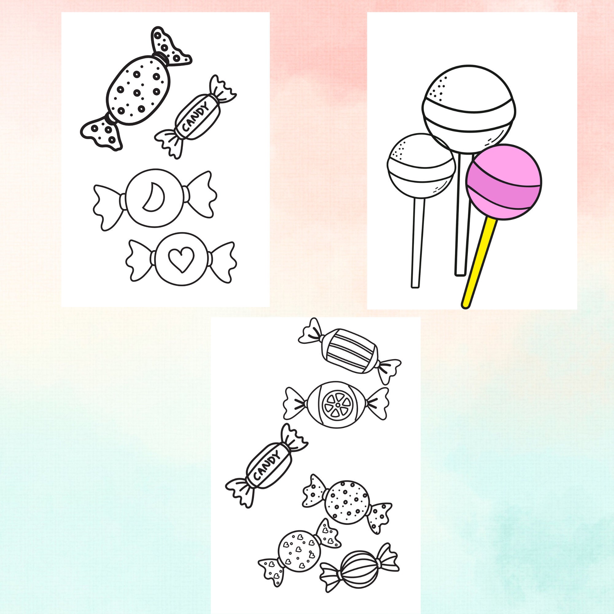 Food Coloring Pages, Coloring Candies, Chupa Chups, Coloring Pages ...