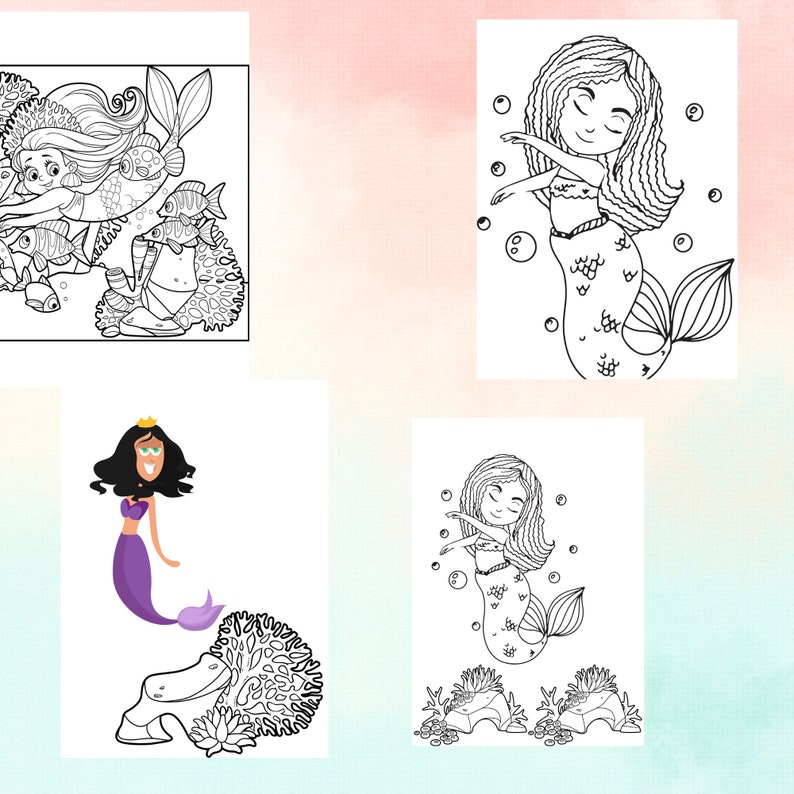 Mermaids Coloring Pages, Funny Activity, Printable Coloring, Birthday ...