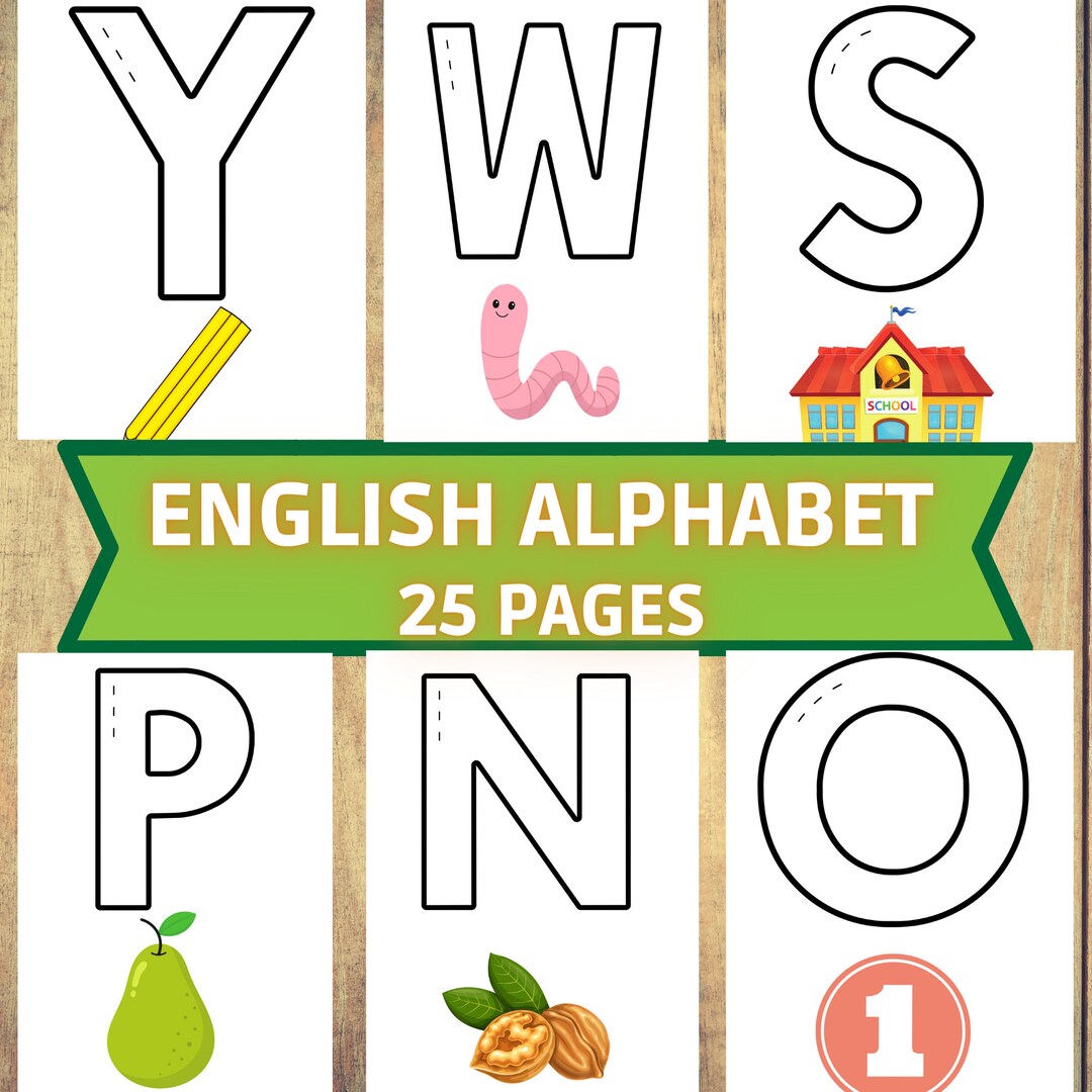 English Alphabet Coloring Pages, Preschool Coloring Pages - Etsy