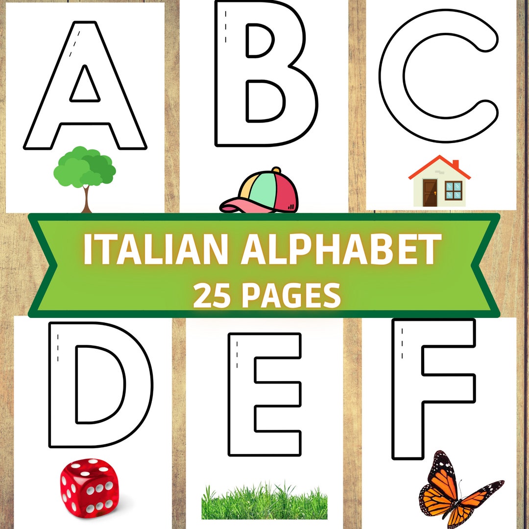 Italian Alphabet Coloring Pages, Activity Preschool Coloring, Printable ...