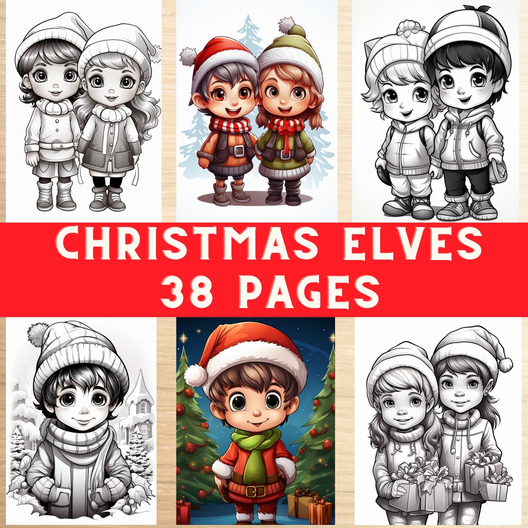 Elf Coloring Book ,printable Christmas Coloring Pages, Christmas ...
