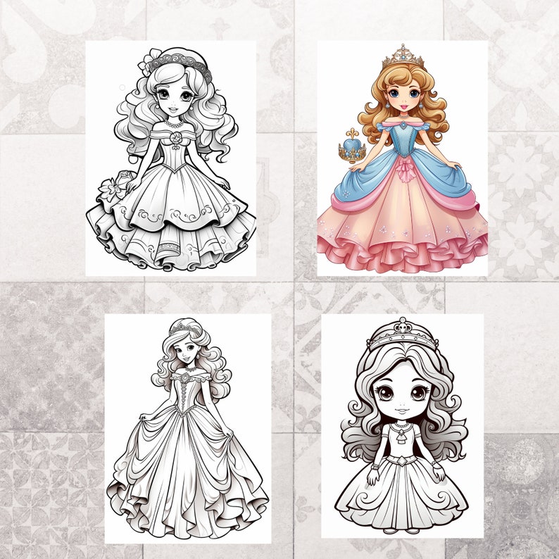 Princesses Coloring Pages, Fairy Tale Coloring Pages, Girls' Coloring ...