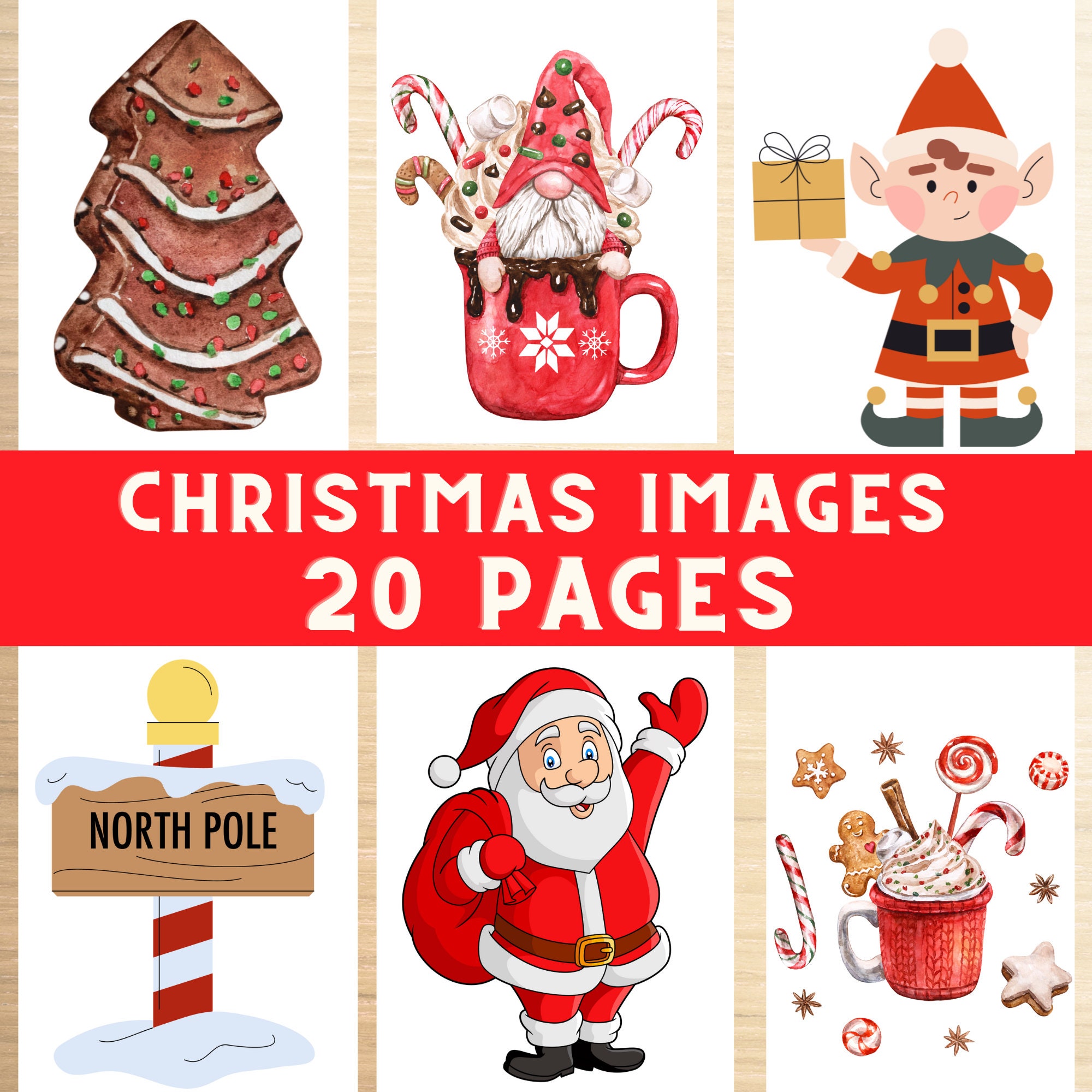 Christmas Images, Clip Art, Santa Claus, Elves, Sweets, Reindeer ...