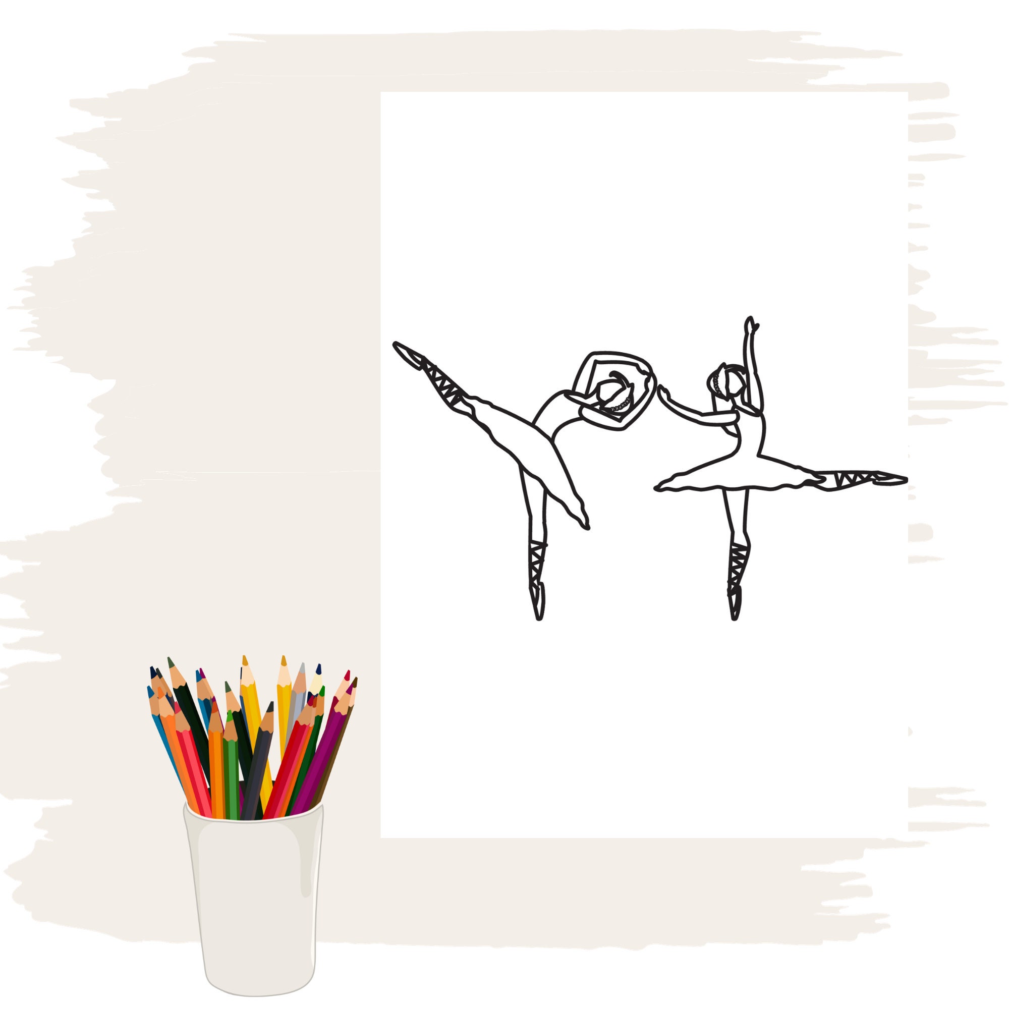 Ballet Dancer Coloring Pages, Printable Ballerina Illustrations, Dance ...
