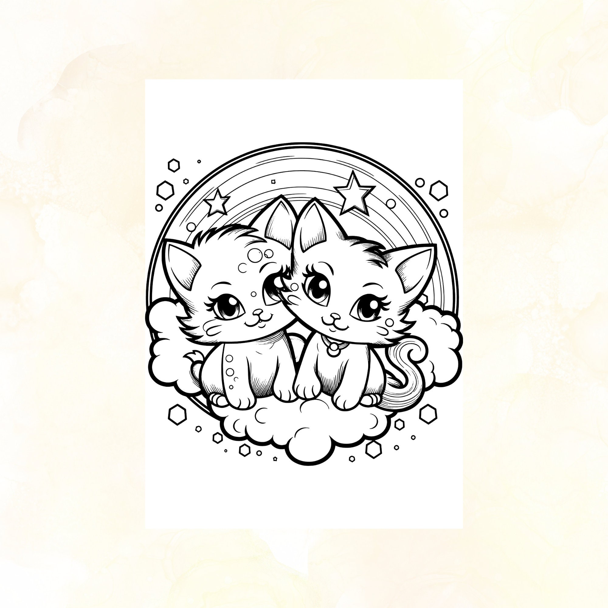 Cute Kitten Coloring Pages , Printable Fun for All Ages, Adorable Cat ...