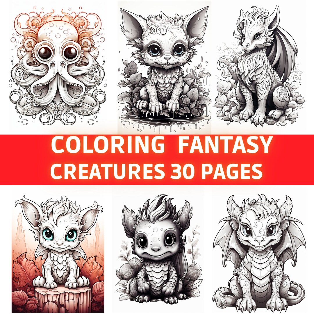 Coloring Fantasy Creatures, Coloring Fantasy Pages, Coloring Book ...
