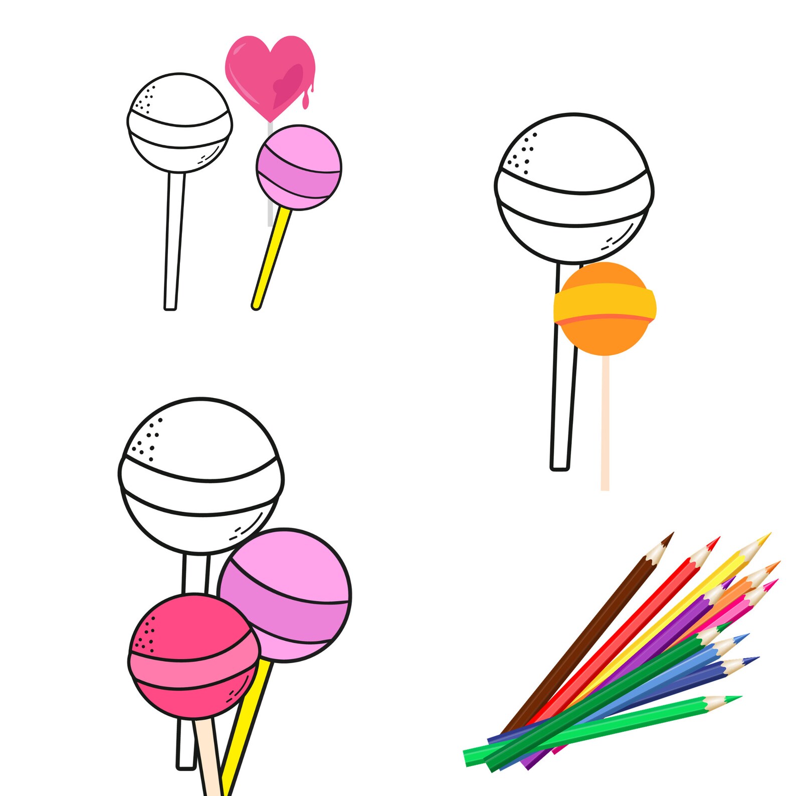 Food Coloring Pages, Coloring Candies, Chupa Chups, Coloring Pages ...