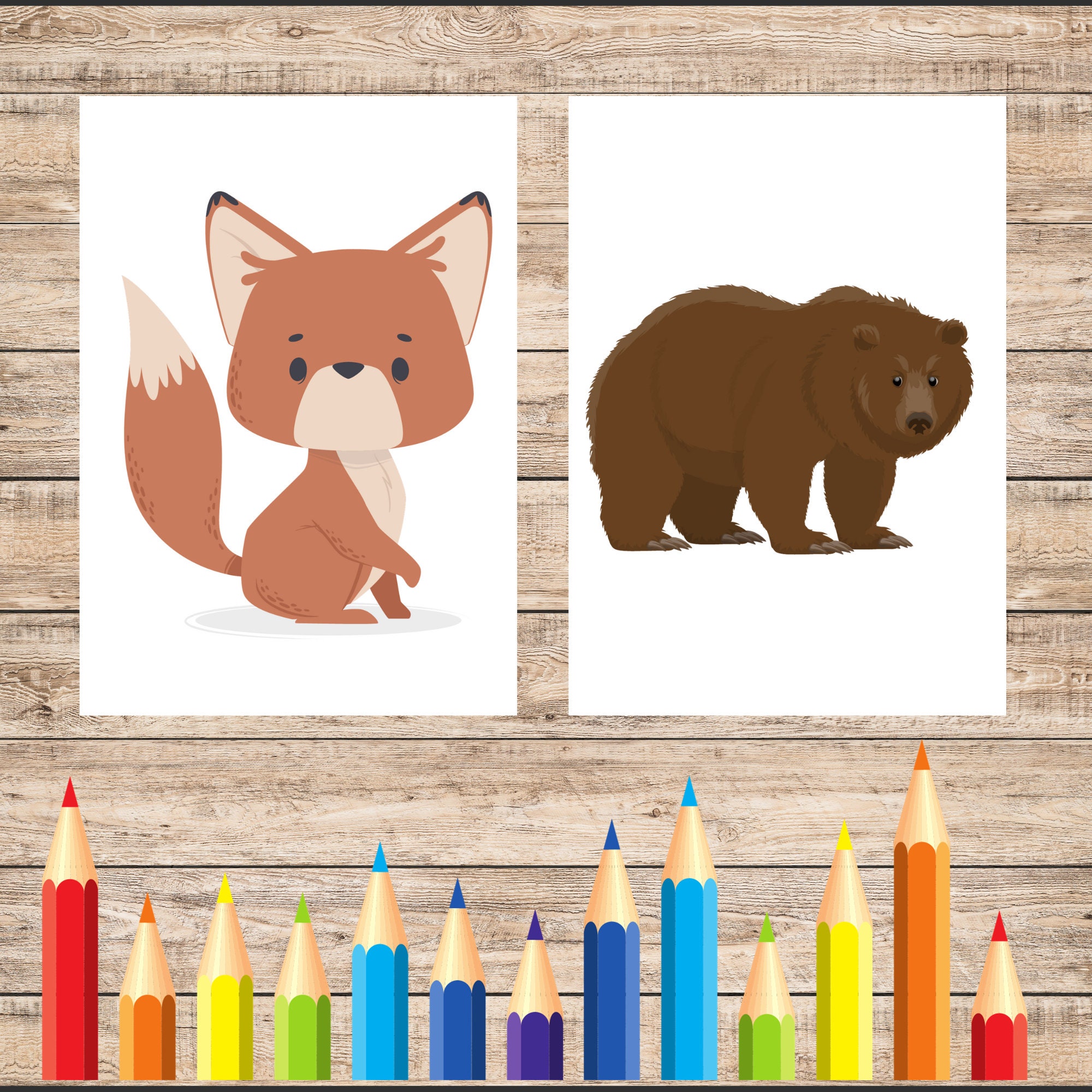 Cute Animal Clip Art, Colorful Animal Doodles, Adorable Animal ...