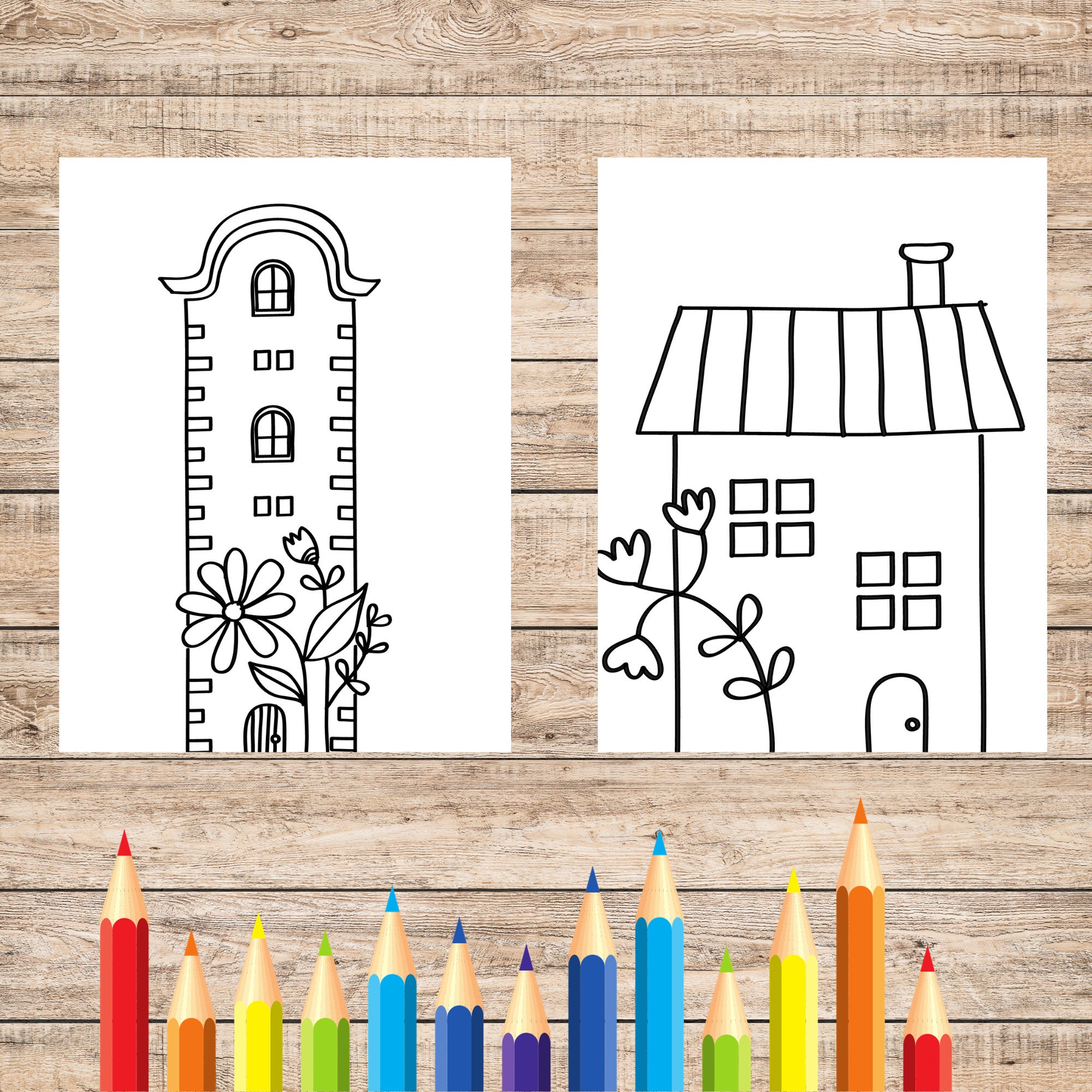House, Coloring, Pages Kids, Simple Design, Little Kids, to Learn ...