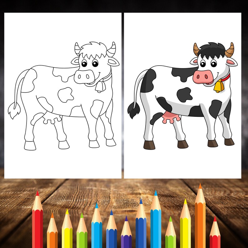 Coloring Cow Pages, Animasl Coloring Pages, Cute Animals Design ...