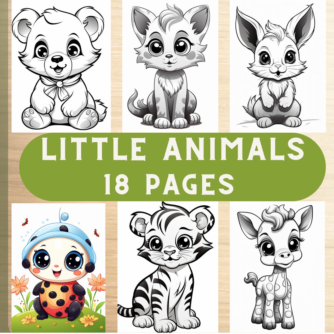 Adorable Animal Puppies Coloring Pages, Fun for All Ages - Etsy