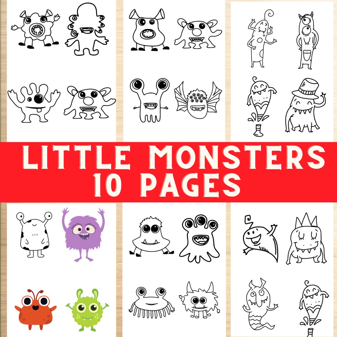 Coloring Book, Little Monsters Pages, Fantastic Image Coloring ...