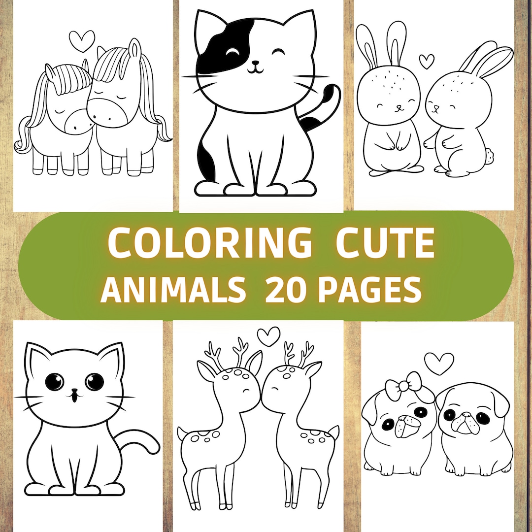Animals Coloring Pages, Animals in Love, Coloring Pages, Childrens ...