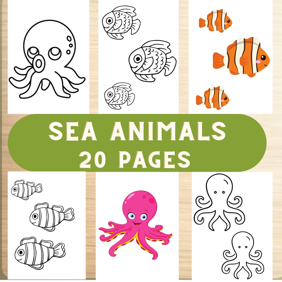 Marine Life Coloring Pages, Ocean Animal Coloring Sheets, Sea Creatures ...