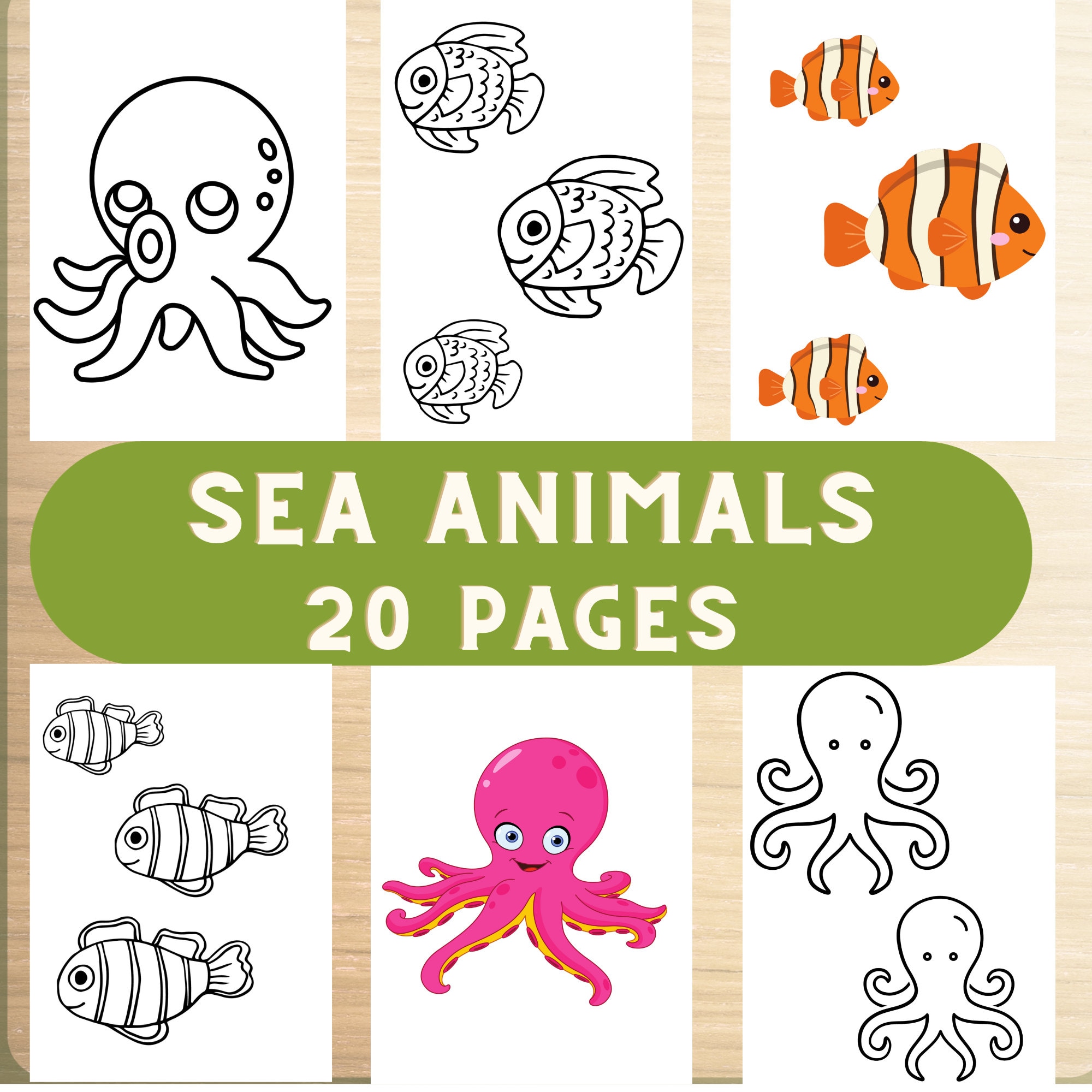 Marine Life Coloring Pages, Ocean Animal Coloring Sheets, Sea Creatures ...