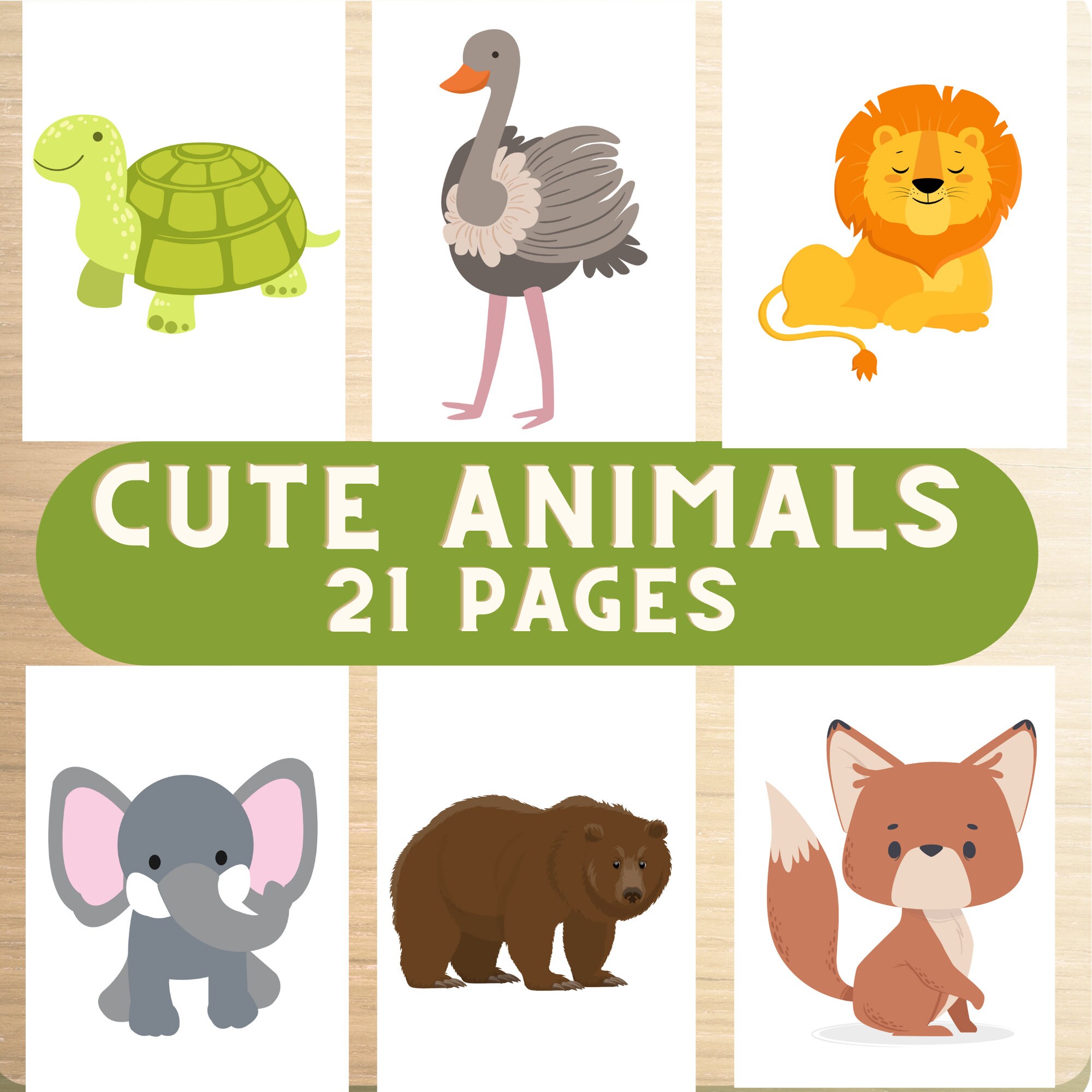 Cute Animal Clip Art, Colorful Animal Doodles, Adorable Animal ...
