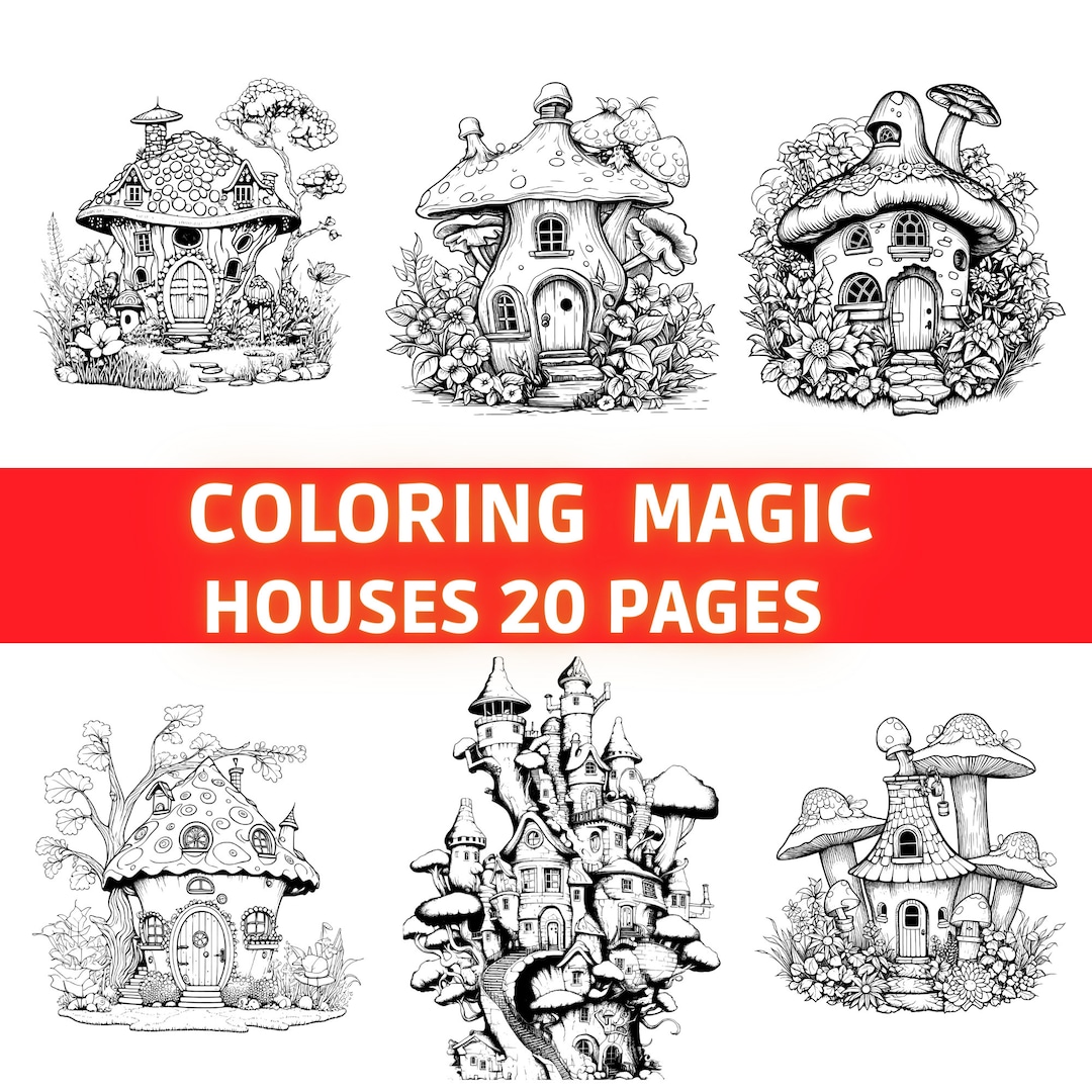 Enchanting Magical House Coloring Pages - Printable Fantasy Art ...