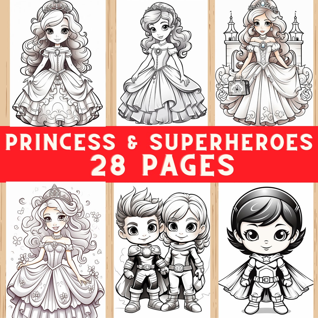 Princess Coloring Pages,superhero Coloring Sheets, Printable Princess ...