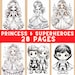 Princess Coloring Pages,superhero Coloring Sheets, Printable Princess ...