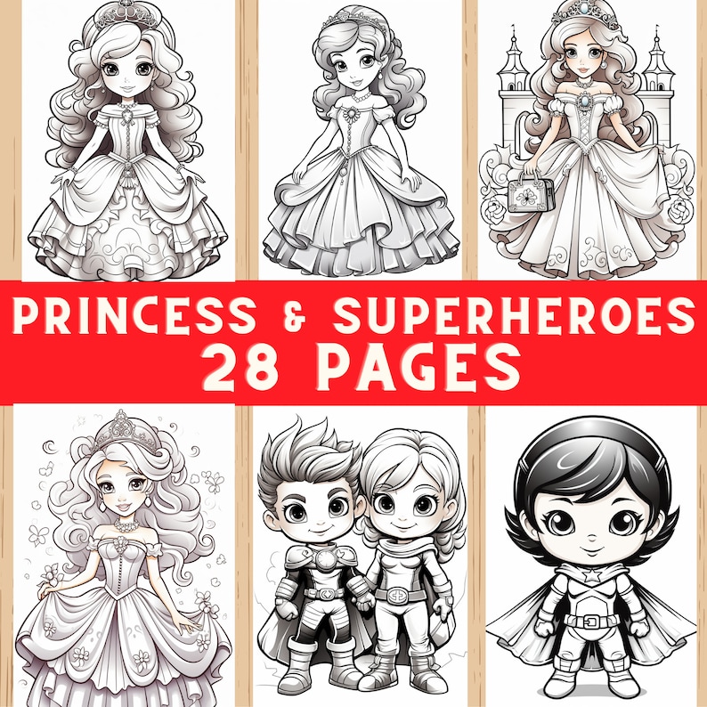 Princess Coloring Pages,superhero Coloring Sheets, Printable Princess ...