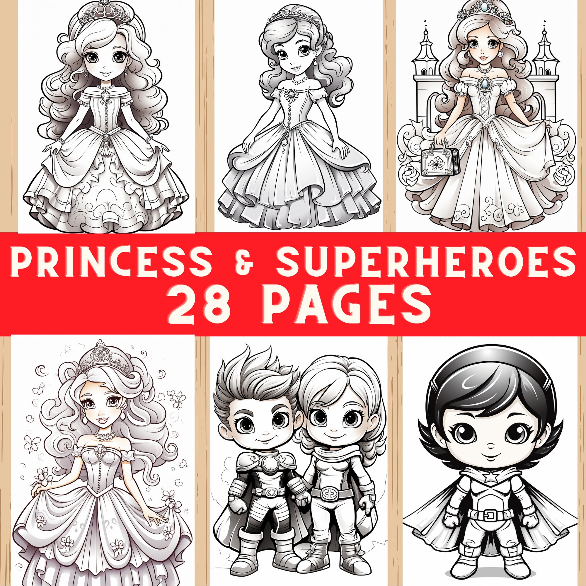 Princess Coloring Pages,superhero Coloring Sheets, Printable Princess ...