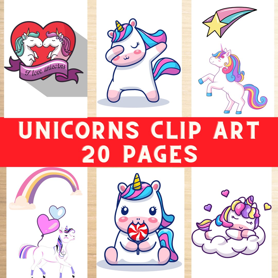 Unicorn Clip Art, Magical Unicorn, Fantastic Drawing, Rainbow Unicorn ...