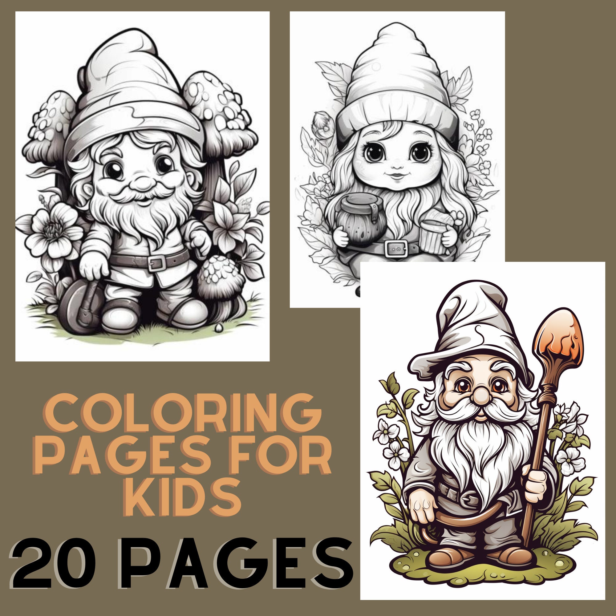 Gnomes Coloring Pages, Elf Coloring, Gnomes Coloring Book, Funny ...