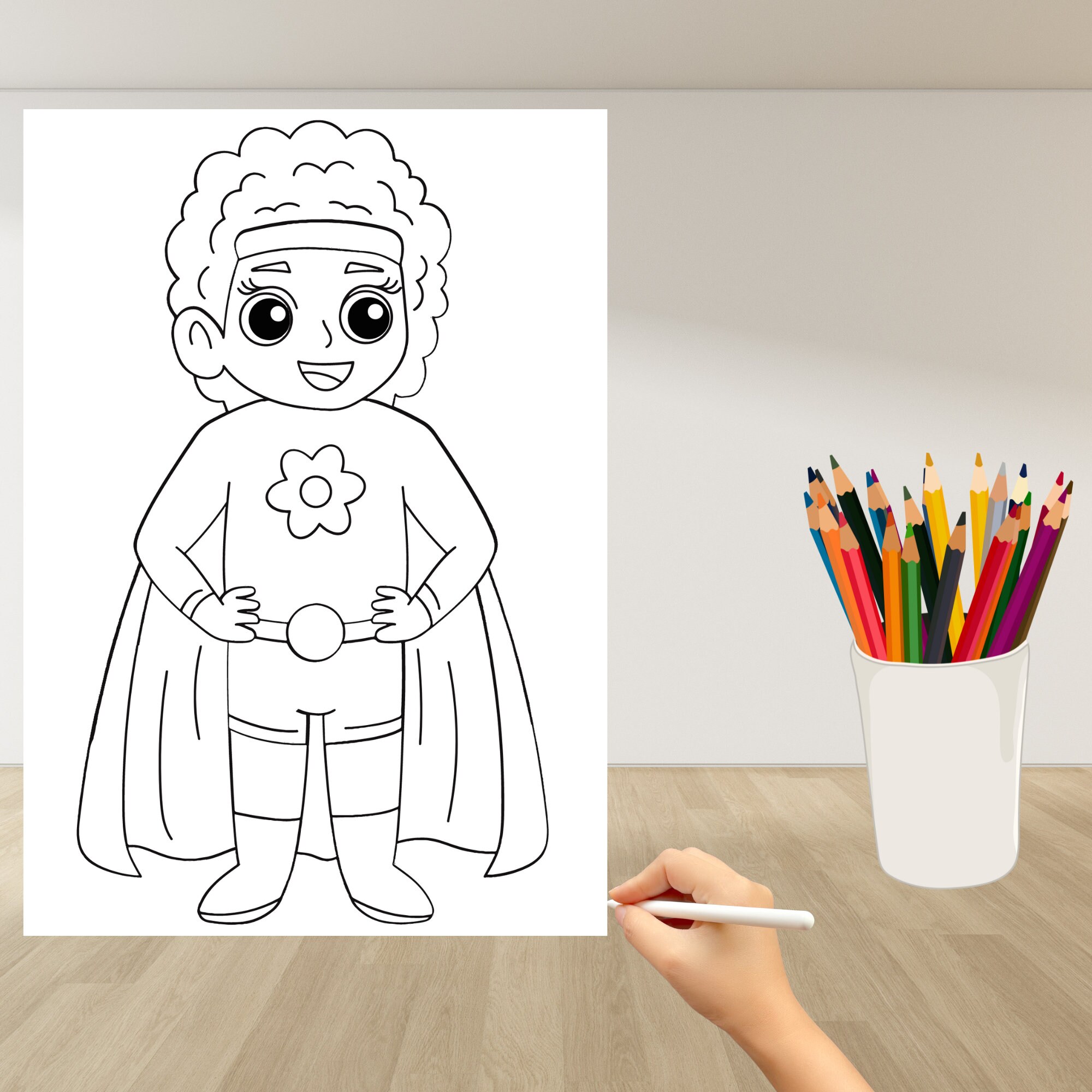 Coloring Super Heroes Pages, Coloring Kids, Easy, Simple Drawing ...