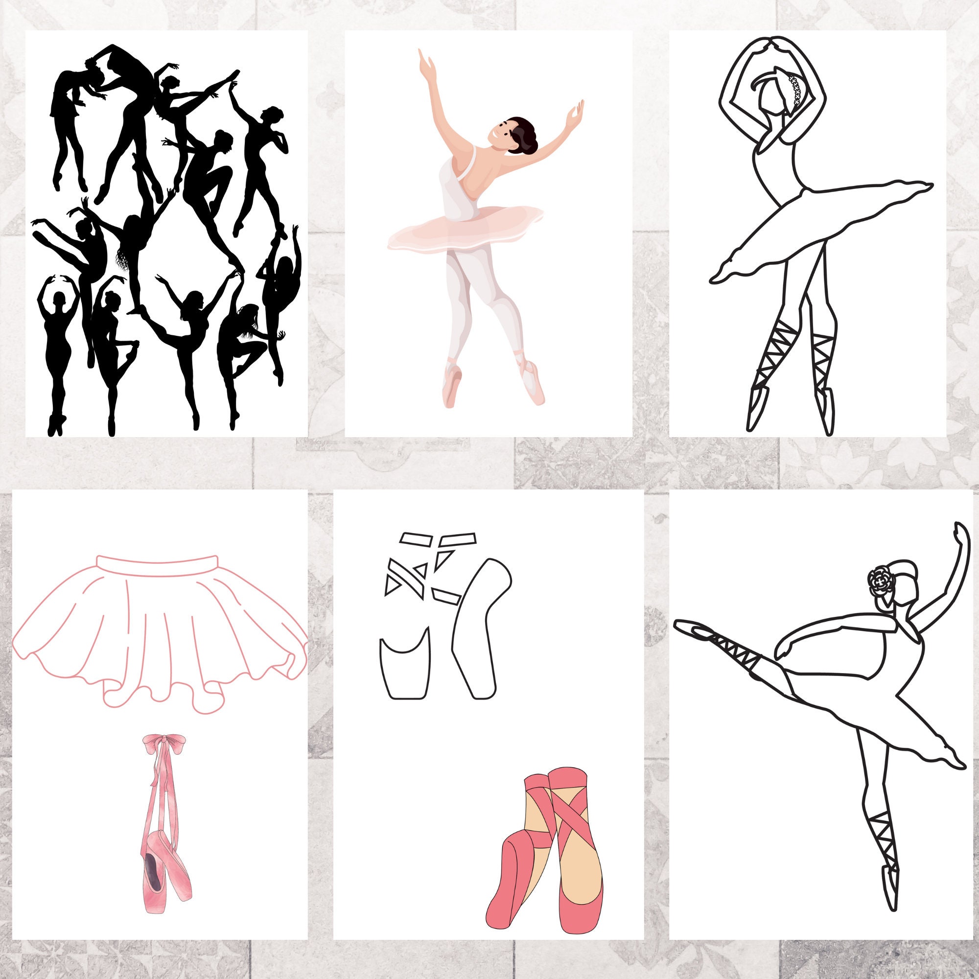 Ballet Dancer Coloring Pages, Printable Ballerina Illustrations, Dance ...