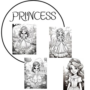 Princess Coloring Pages, Funny Activity, Fantastic Drawing, Printable ...