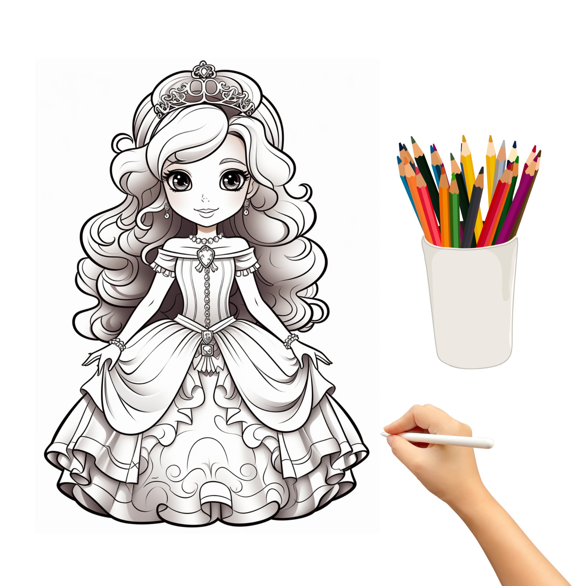 Princess Coloring Pages,superhero Coloring Sheets, Printable Princess ...