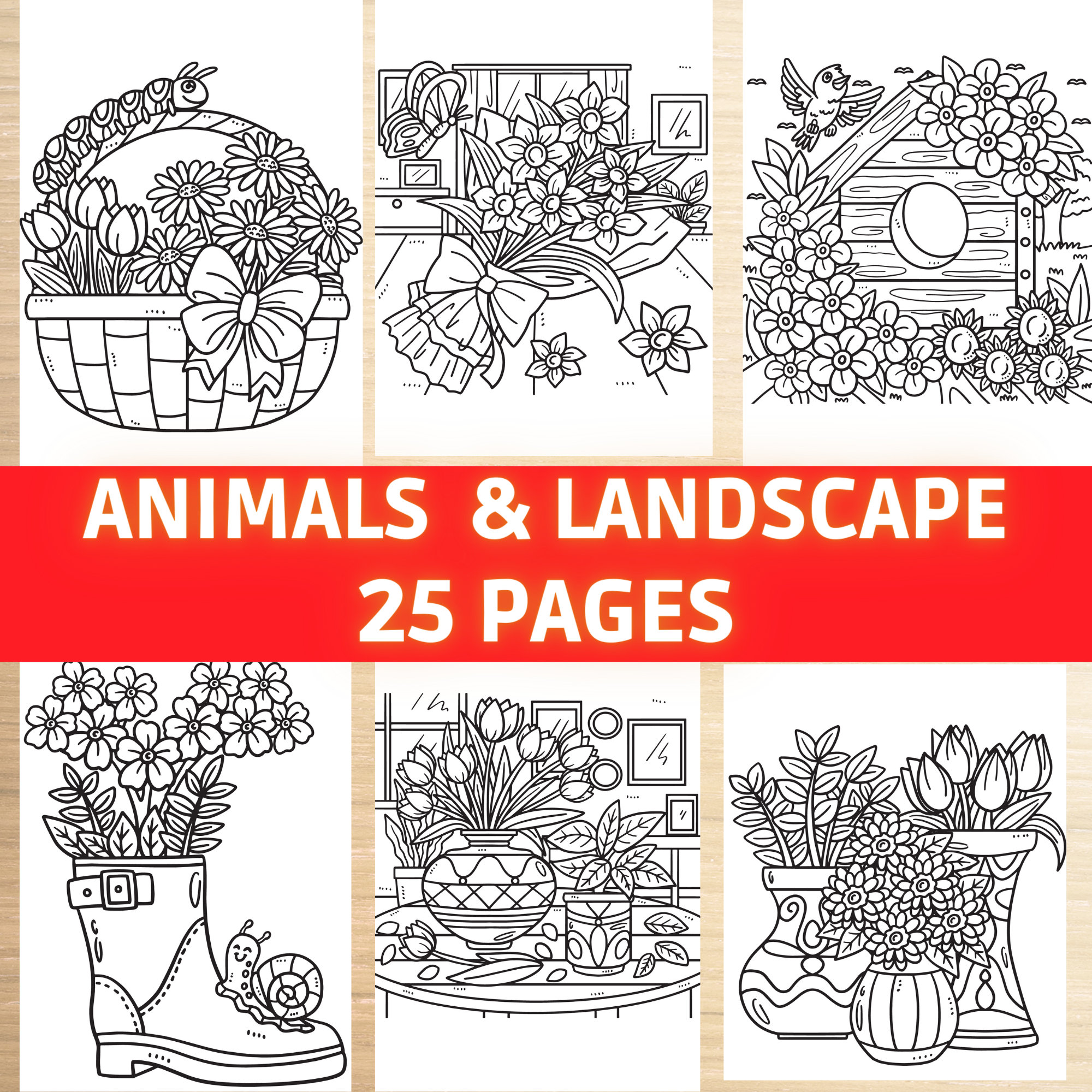 Landscape Coloring Pages ,basic Landscapes to Color With Adorable ...