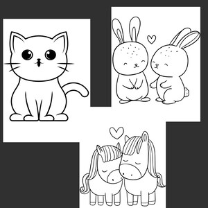 Coloring Animals Pages, Animals in Love, Coloring Pages, Childrens ...