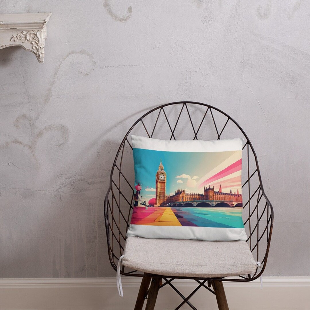 London Big Ben Colourful Pillow - Etsy