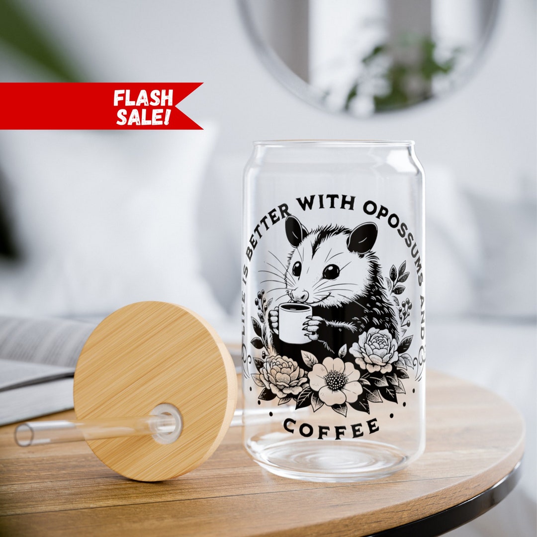 Opossum Coffee Sipper Cup, Coffee Lovers Cup, Retro Opossum Lover, Cute ...