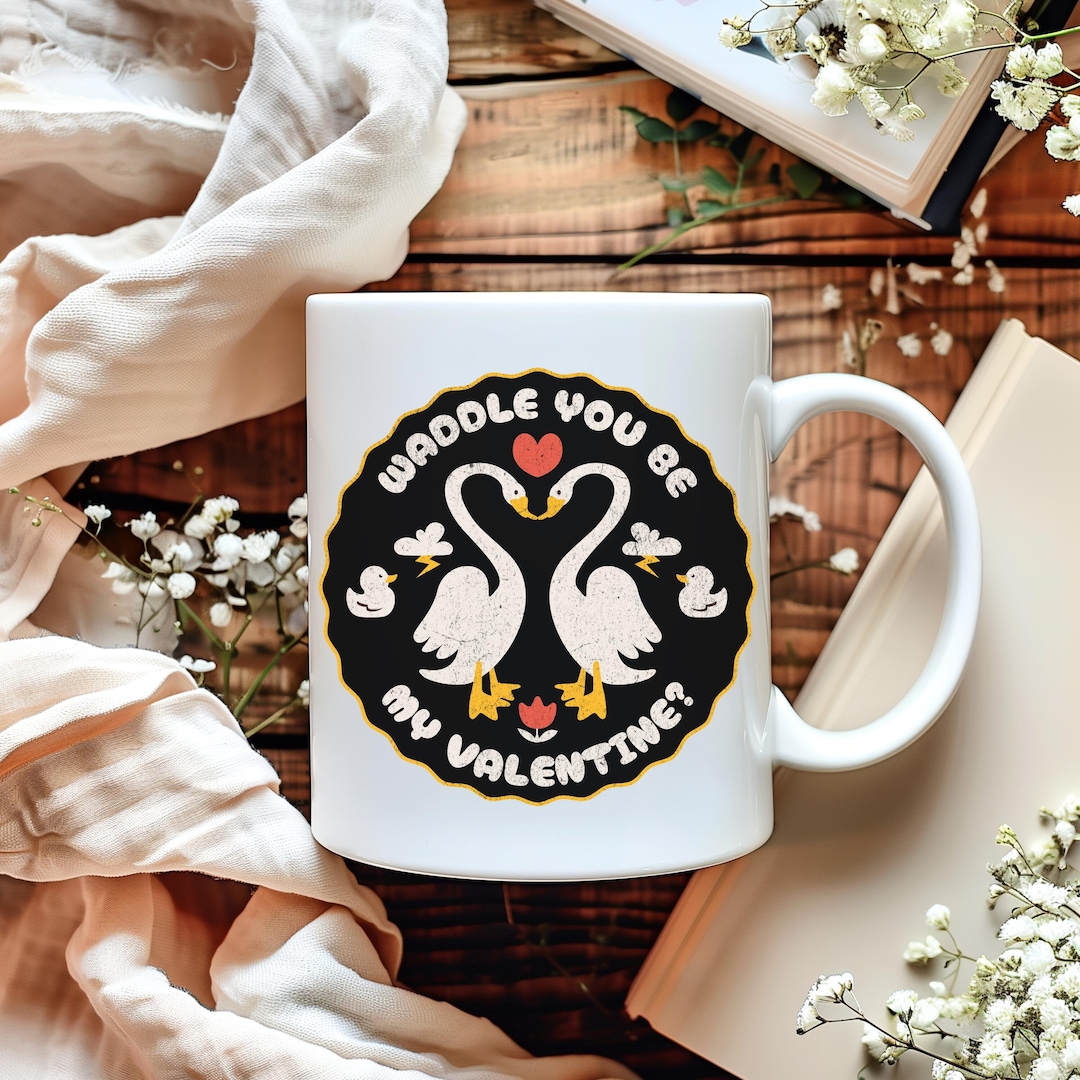 Goose Valentine Coffee Mug, Cute Valentines Day Coffee Mug, Funny ...