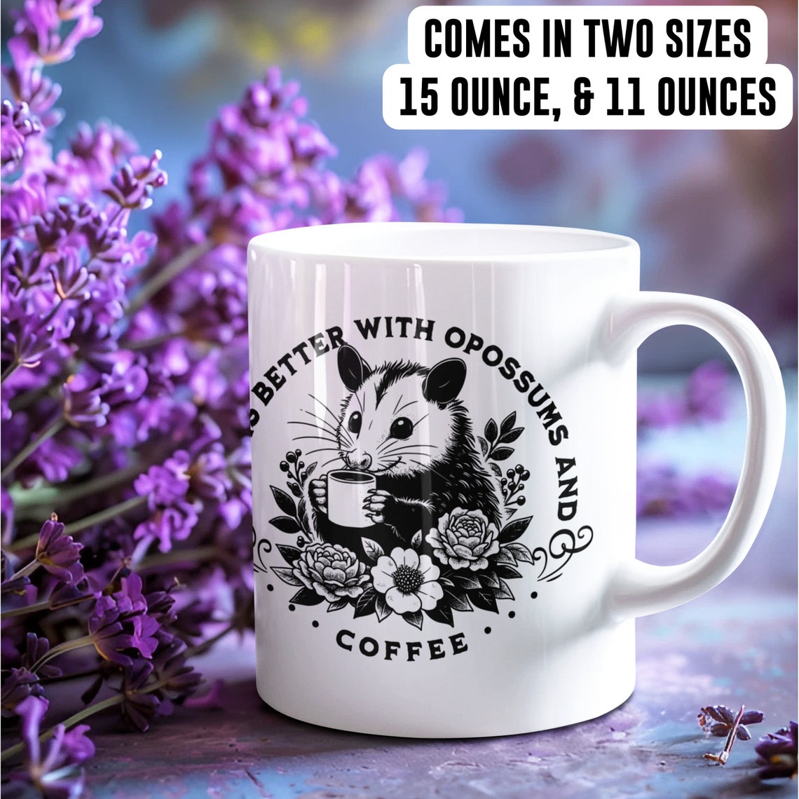 Opossum Coffee Mug, Coffee Lovers Mug, Opossum Lover, Cute Coffee Mugs ...