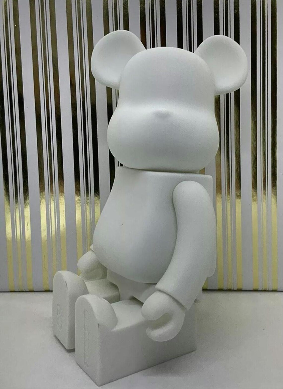Bearbrick 400% Building Block Bear Violence Bear White Model DIY Paint ...