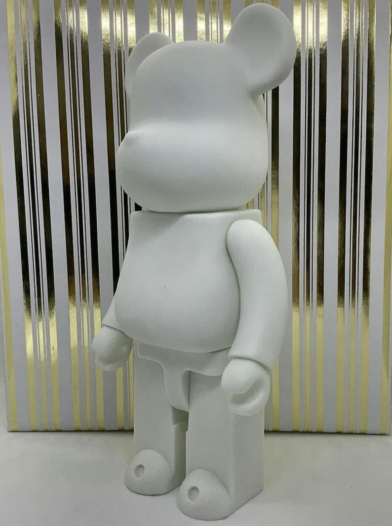 Bearbrick 400% Building Block Bear Violence Bear White Model DIY Paint ...