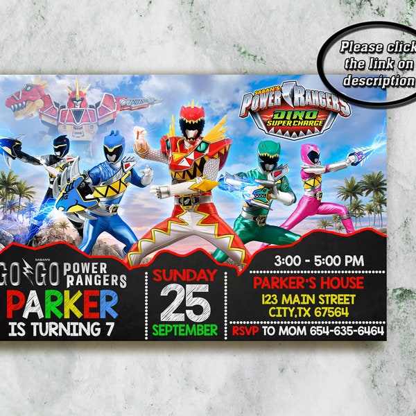 Power Rangers Invitation Printable - Etsy