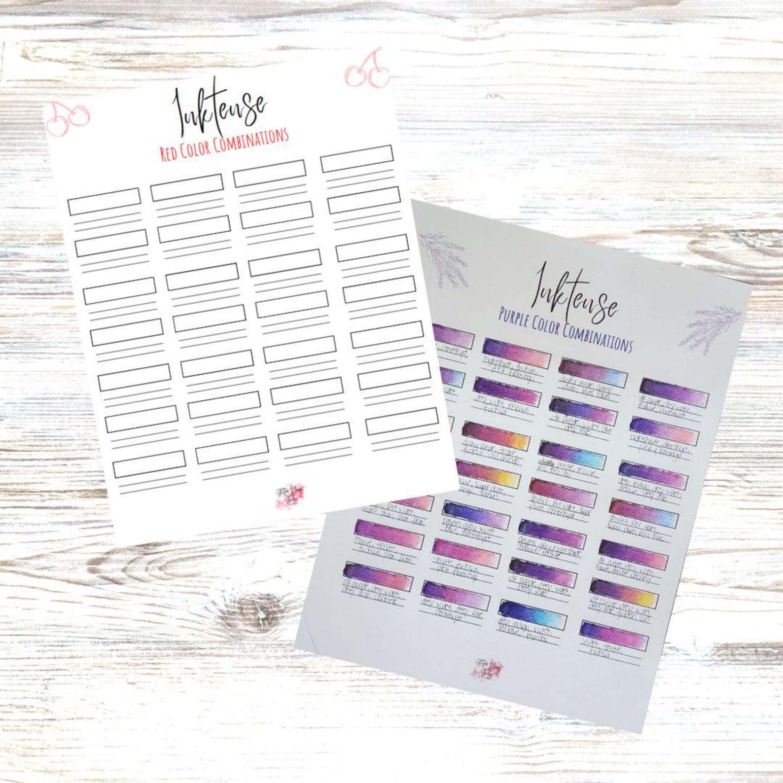 Inktense Combo Charts by Color Group, Fill in Colored Pencil ...