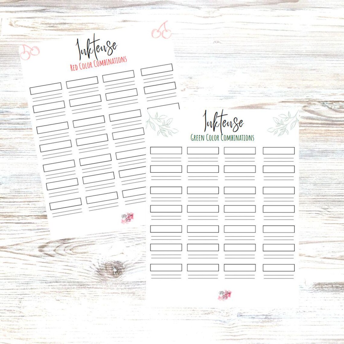 Inktense Combo Charts by Color Group, Fill in Colored Pencil ...