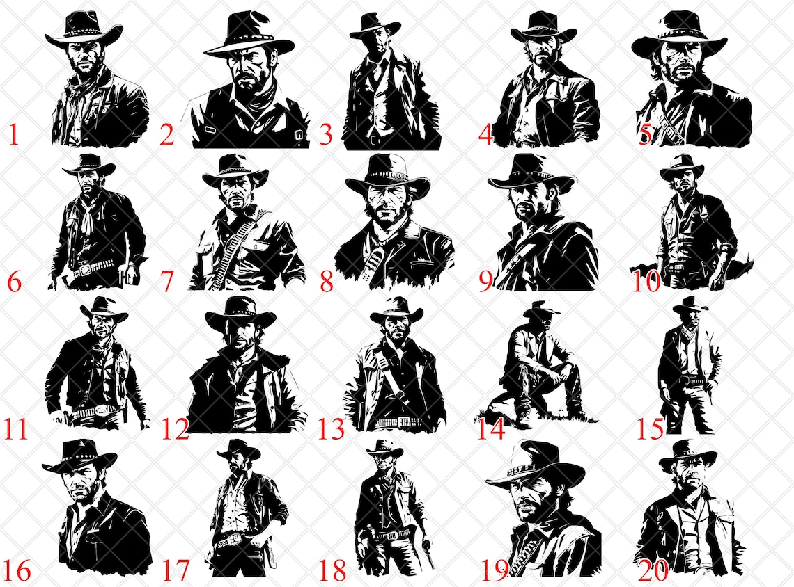 Arthur Morgan Cowboy RDR2 Red Dead Redemption Svg-png-eps - Etsy