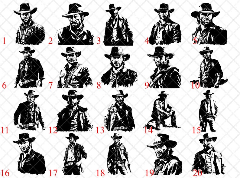 Arthur Morgan Cowboy RDR2 Red Dead Redemption Svg-png-eps - Etsy