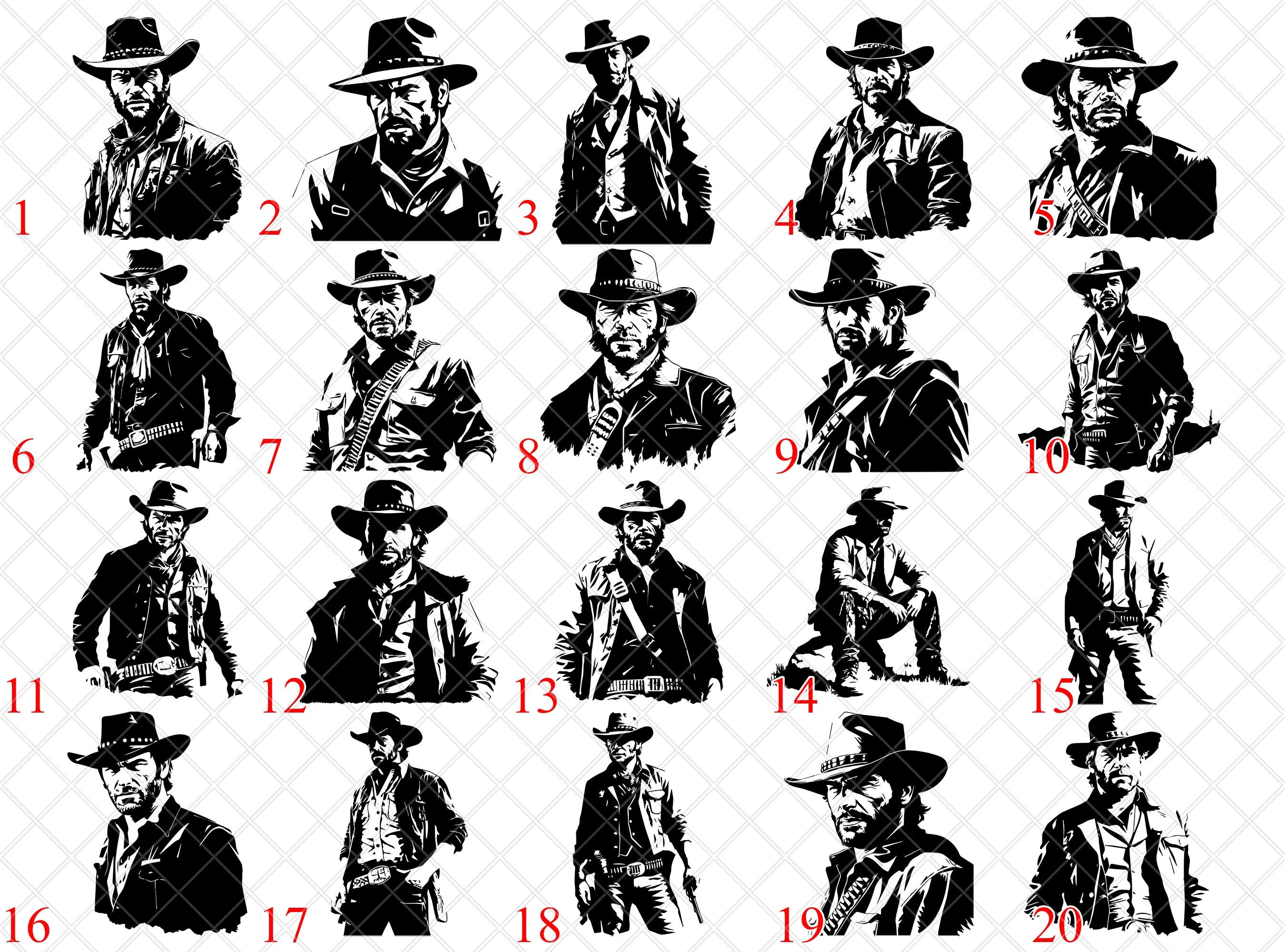 Arthur Morgan Cowboy RDR2 Red Dead Redemption Svg-png-eps - Etsy
